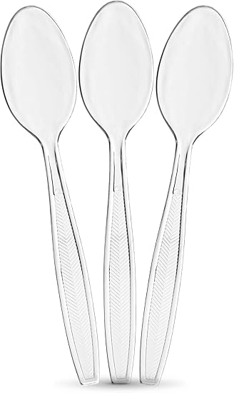 Amazon.com: Plasticpro Clear Plastic Tea Spoons Disposable Cutlery ...