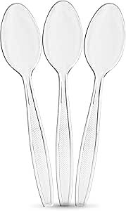 Amazon.com: Plasticpro Clear Plastic Tea Spoons Disposable Cutlery ...