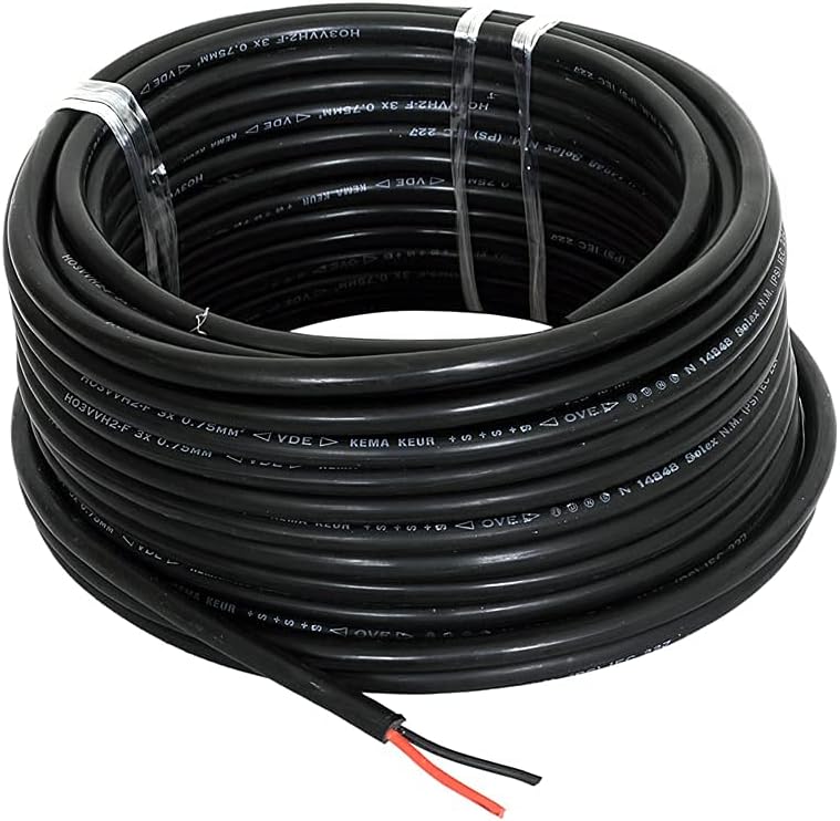 PVC & FR Insulated Flexible Copper Wires & Cables- 2 Core, 1.5 Sq MM (Black) (41 Metre) : Amazon ...