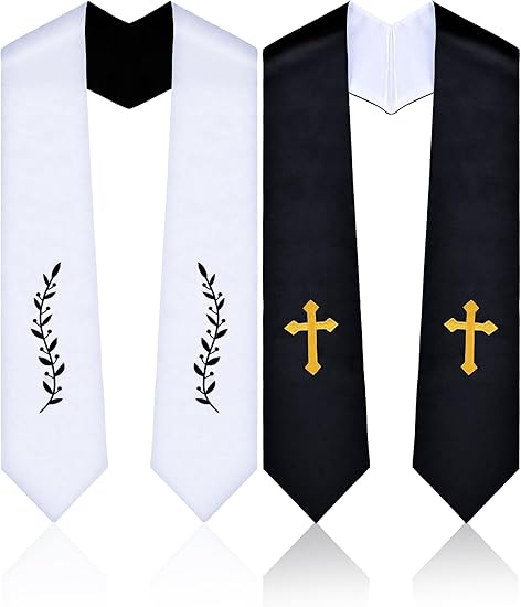 Amazon.com: Cuffbow Reversible Choir Stole with Crosses, Choir Stole ...
