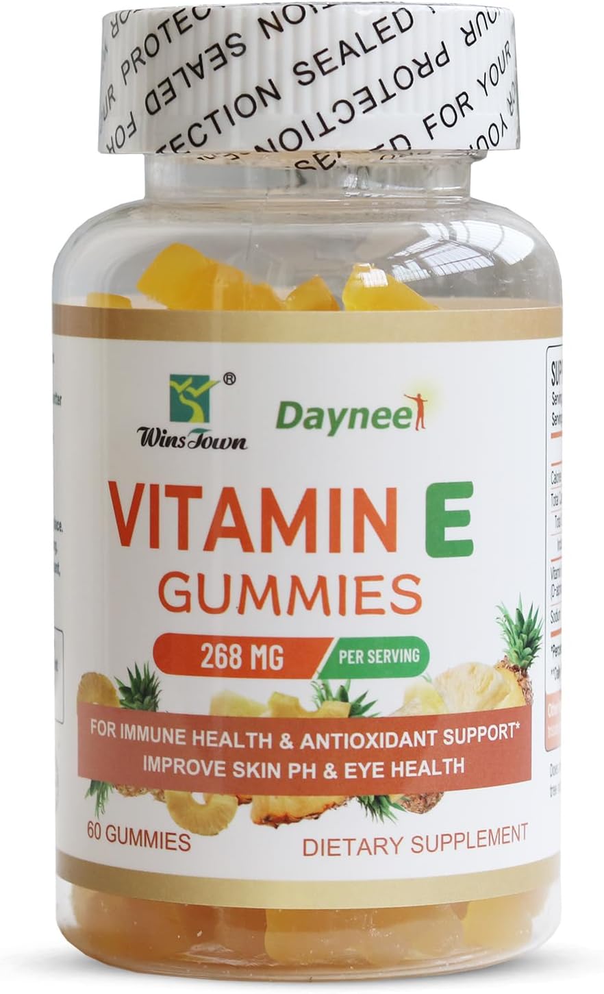 Amazon.com: Wins Town Vitamin E Gummies 268mg, Pineapple Flavor Gummy ...