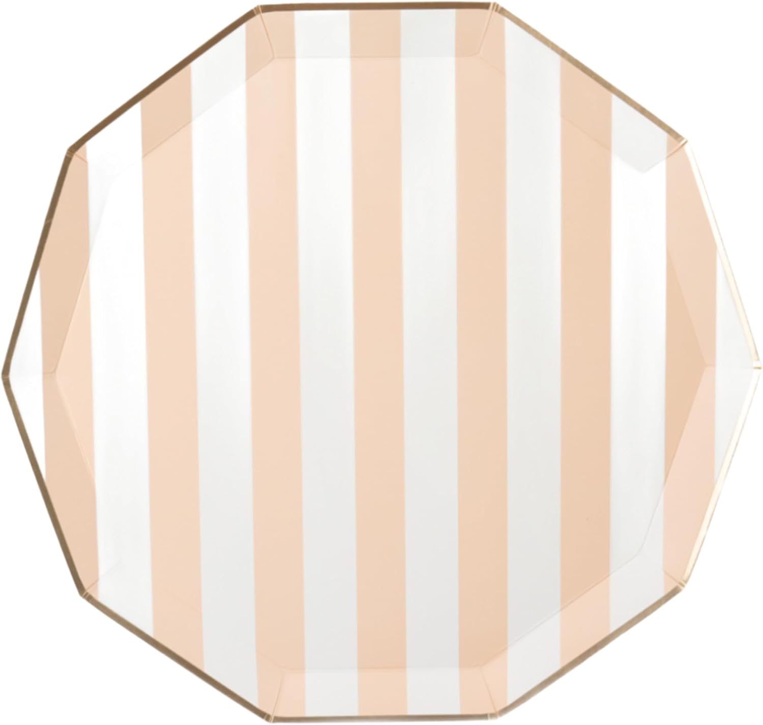 Amazon.com: Bonjour Fte Peach Cabana Stripe Paper Party Plates ...