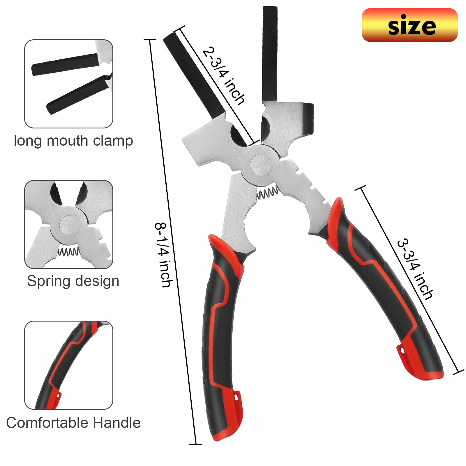 Snapklik.com : Welding Pliers,8 Inch,Chipping Hammer,Fine & Coarse ...