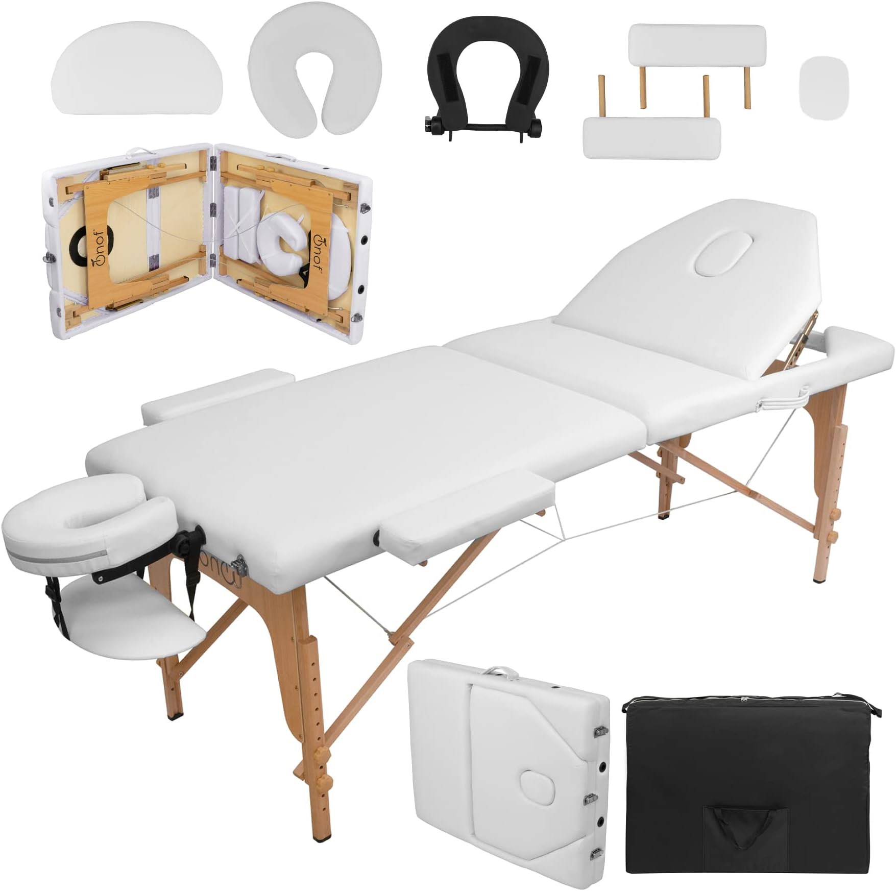 Onof Cama de Masaje Plegable con 8 Niveles de Altura Ajustable y ...