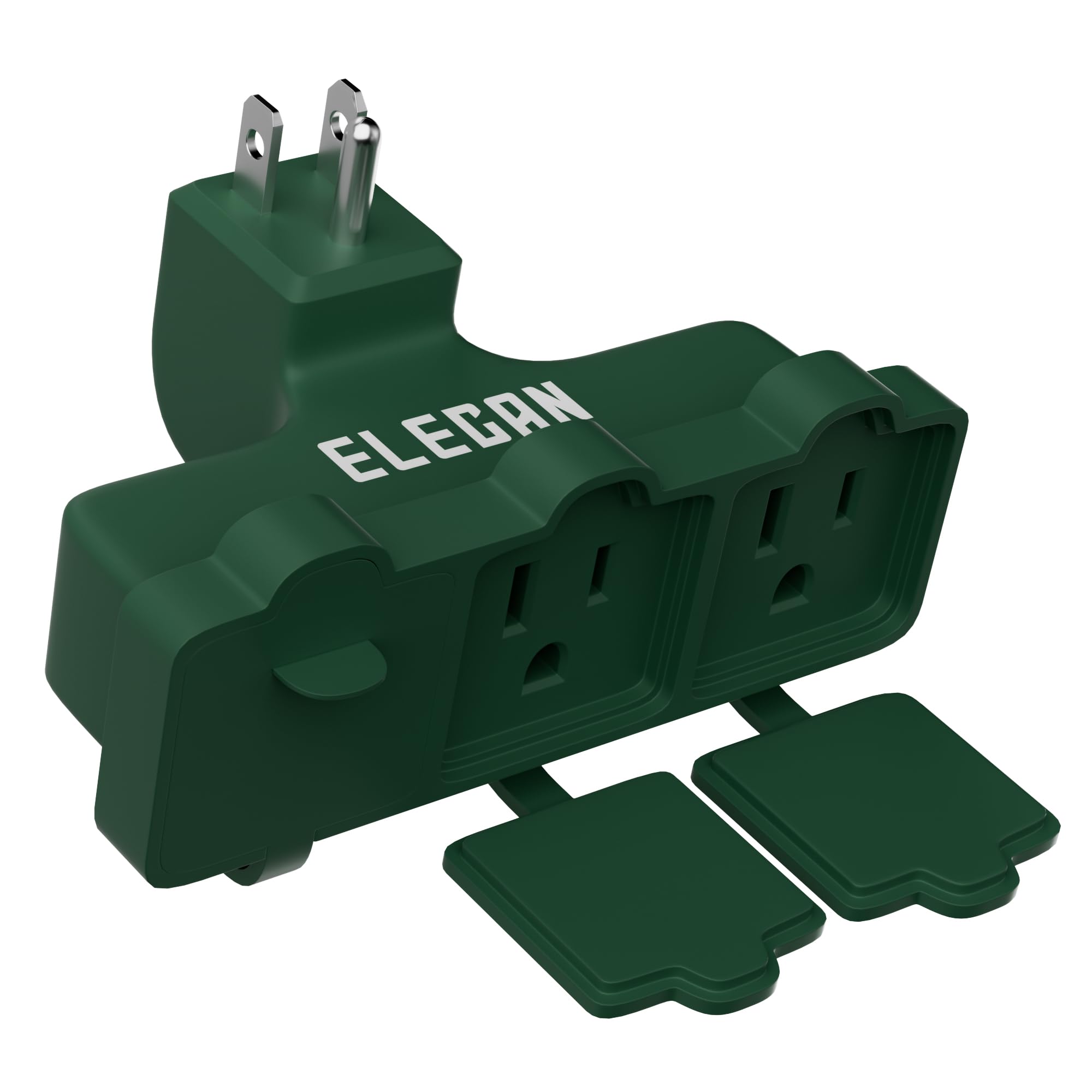 Amazon.com: Elecan 3-Outlet Wall Plug Adapter Green,Heavy Duty Outdoor ...