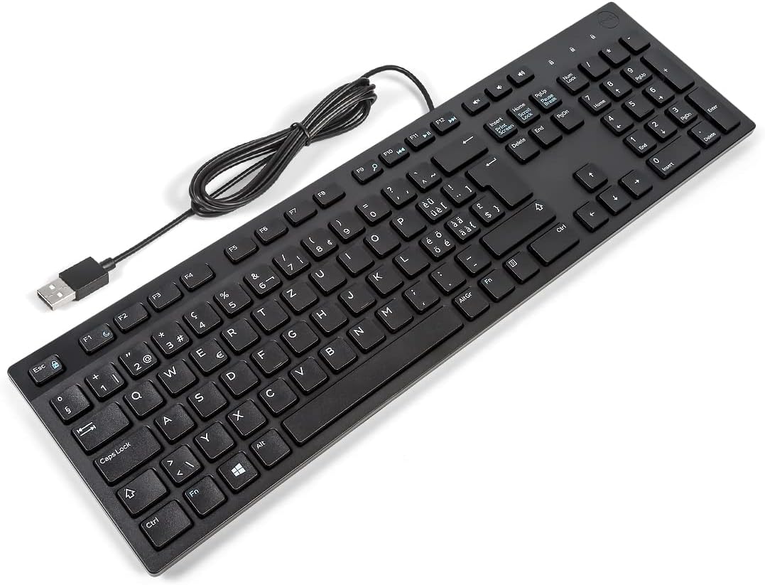 Dell KB216 SWISS Slim Office Multimedia Keyboard BLACK : Amazon.co.uk ...