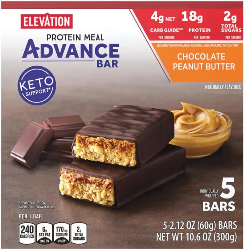 Amazon.com: Generic Elevation Chocolate Peanut Butter Advance Meal Bars ...