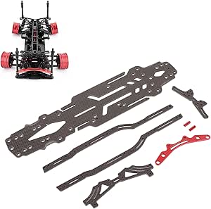 Amazon.com: TREETDOBV RC Car Chassis Set, Carbon Fiber and Aluminum ...