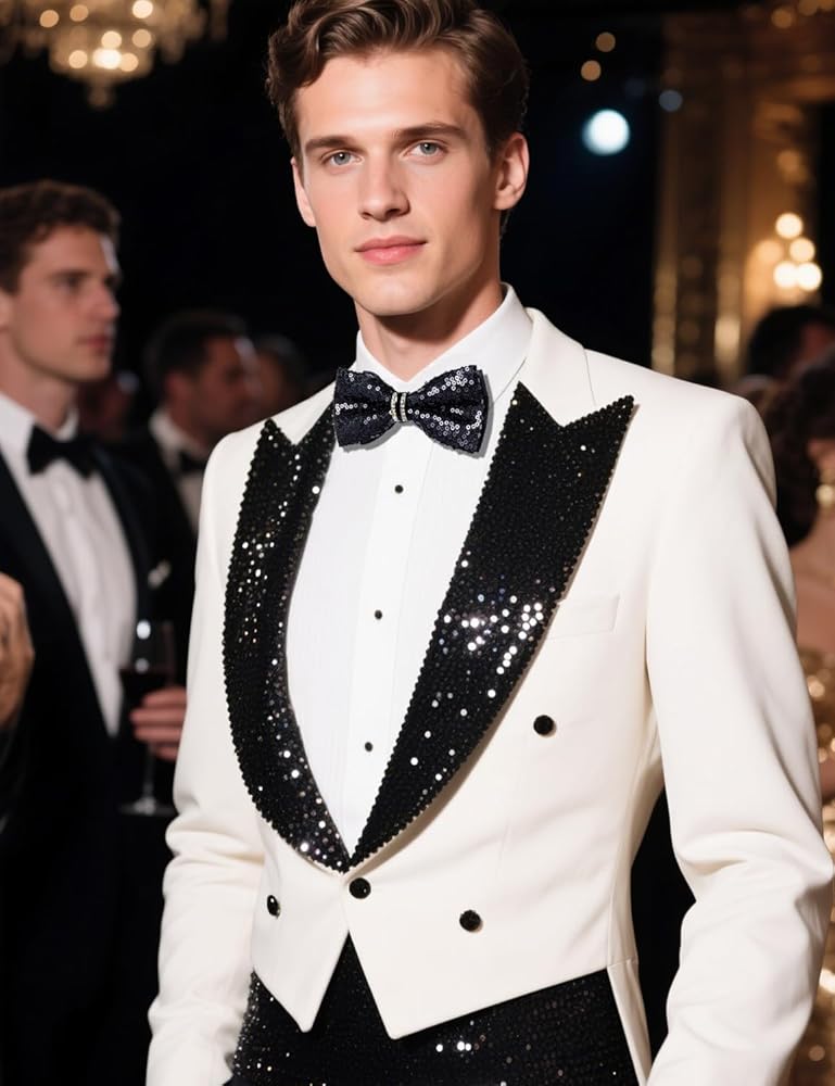 DiBanGu 3PCS Bow Ties For Men Pre-Tied Bow Tie And Pocket Square Set ...