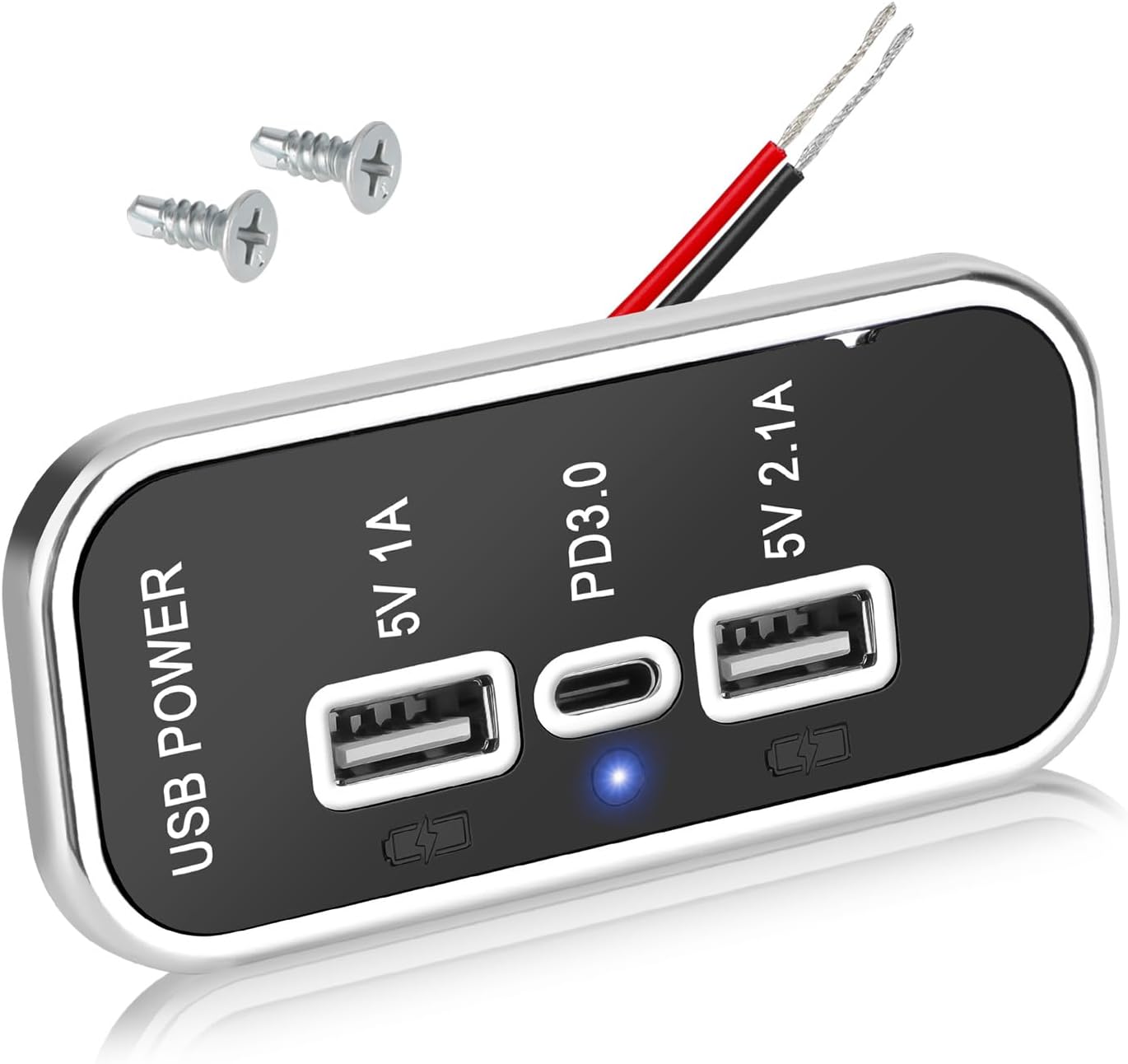 Linkstyle USB Charger Outlet, Quick Charge PD3.0 Type C & Dual USB A ...