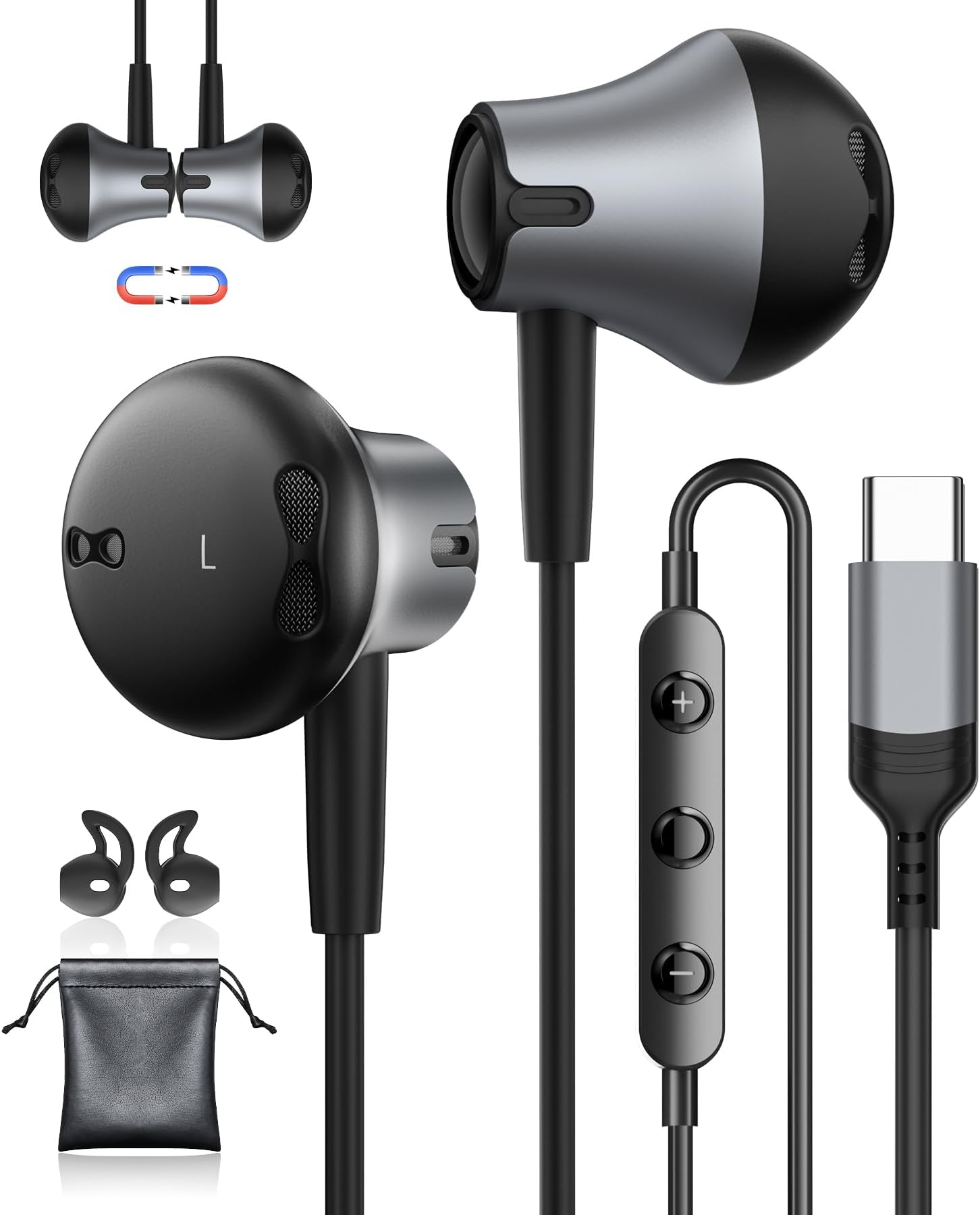 USB C Kopfhörer mit Kabel für Samsung Galaxy S24 S23 S22 S25 Ultra S21 ...