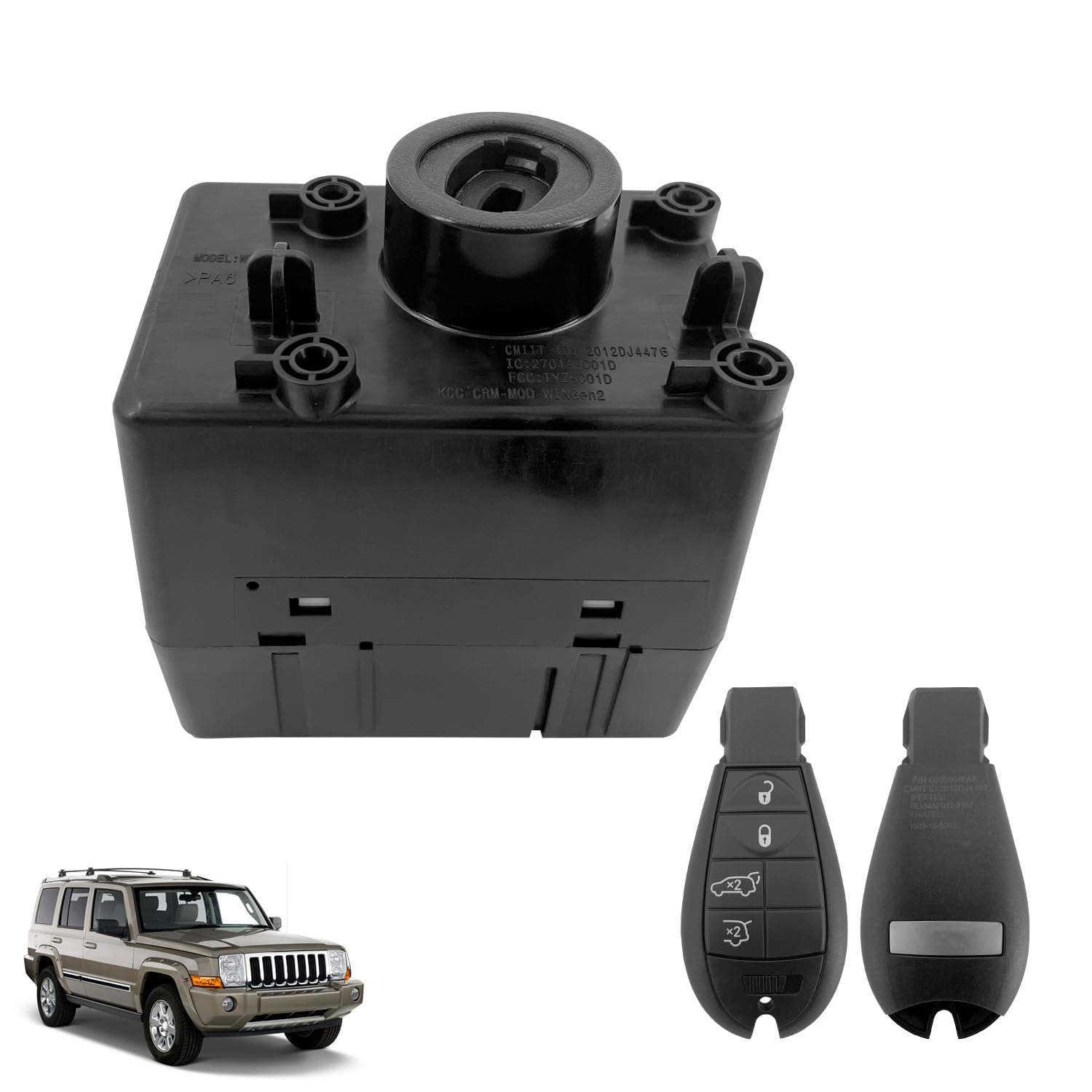 Amazon.com: JaoRop 68210150AB Ignition Switch Module Kit Fit for Dodge ...