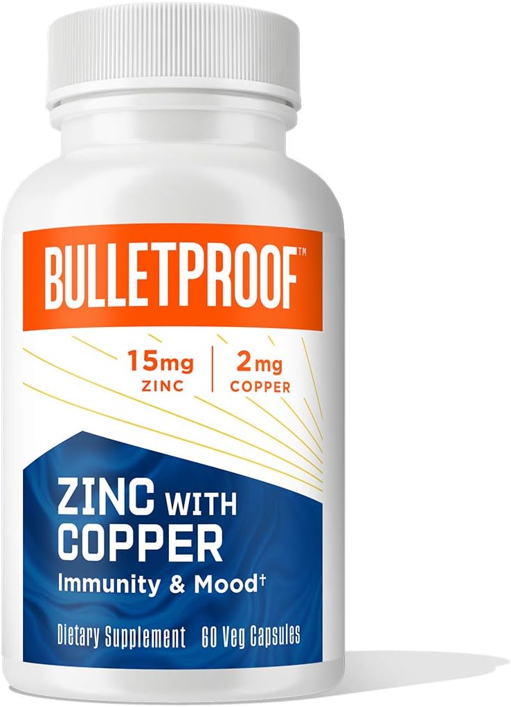 Amazon.com: Bulletproof Zinc with Copper Capsules, 60 Count, Minerals ...