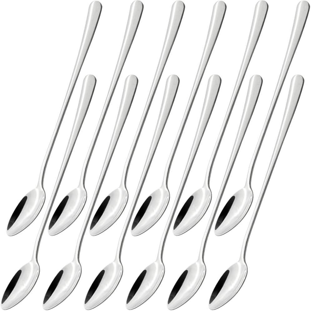 Amazon.com: Long Handle Teaspoon Ice Tea Spoons Long Stainless Steel ...