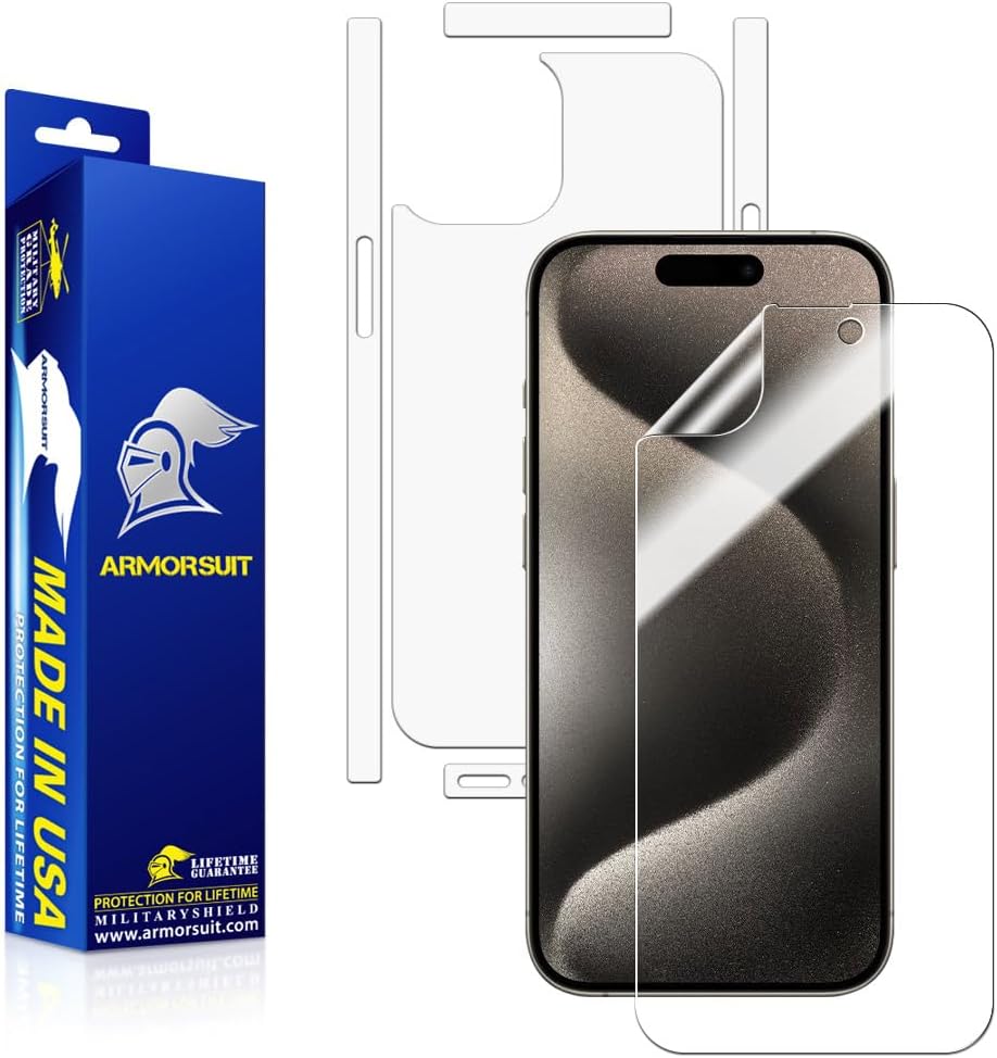 Amazon.com: ArmorSuit Full Body Skin + Screen Protector for iPhone 15 ...