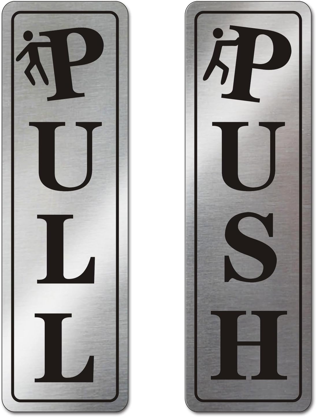 Amazon.com : Metal Stainless Steel push pull signs for door,With Self ...