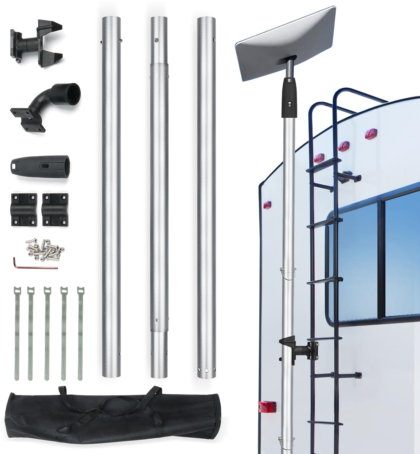 Lymezato Starlink RV Pole with Ladder Mounting Bracket Fit for Starlink ...