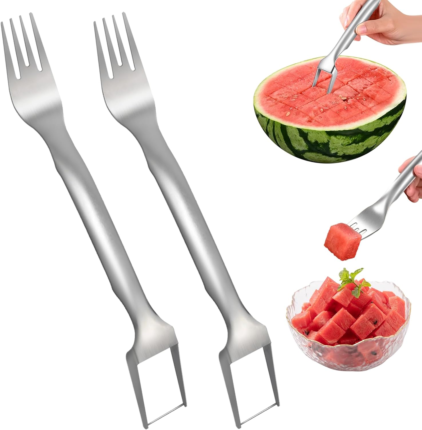 Amazon.com: 2PCS Watermelon Cutter, 2025 Watermelon Fork Slicer Cutter ...