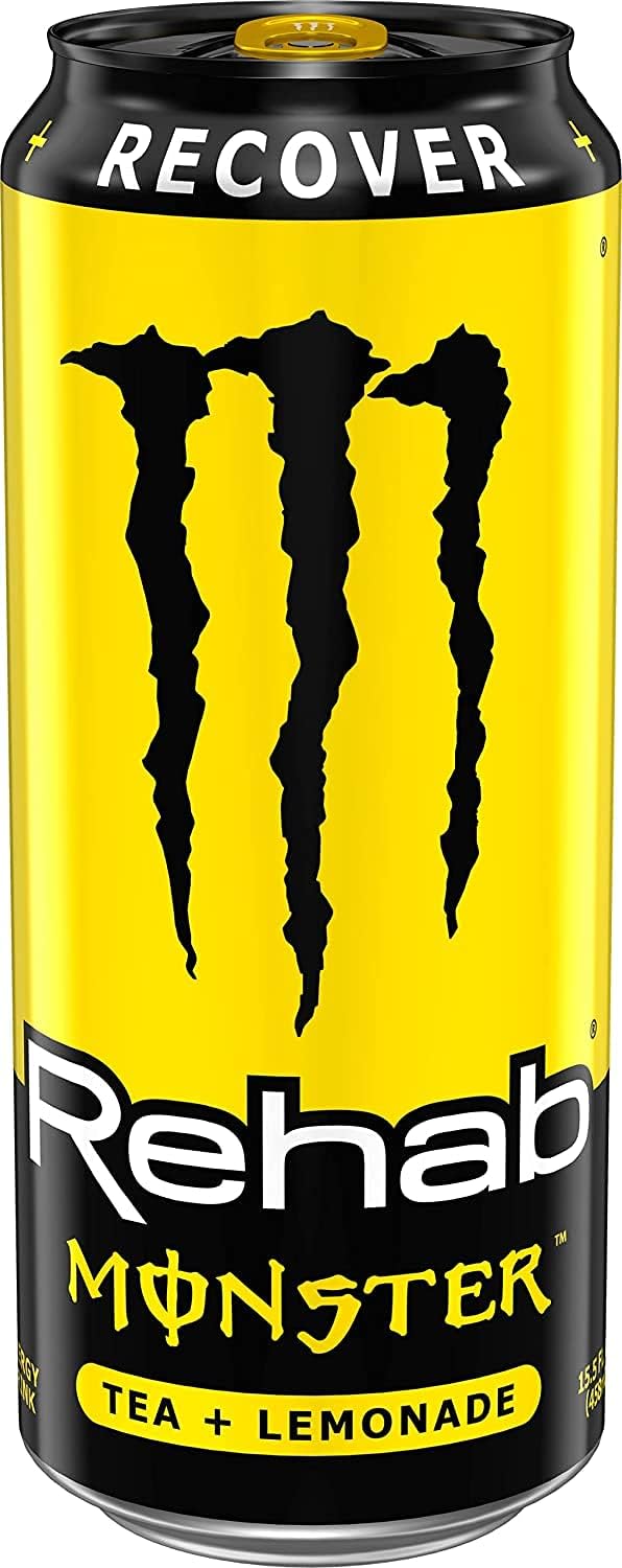 Amazon.com : Monster Energy Rehab Tea + Lemonade + Energy, Energy Iced ...