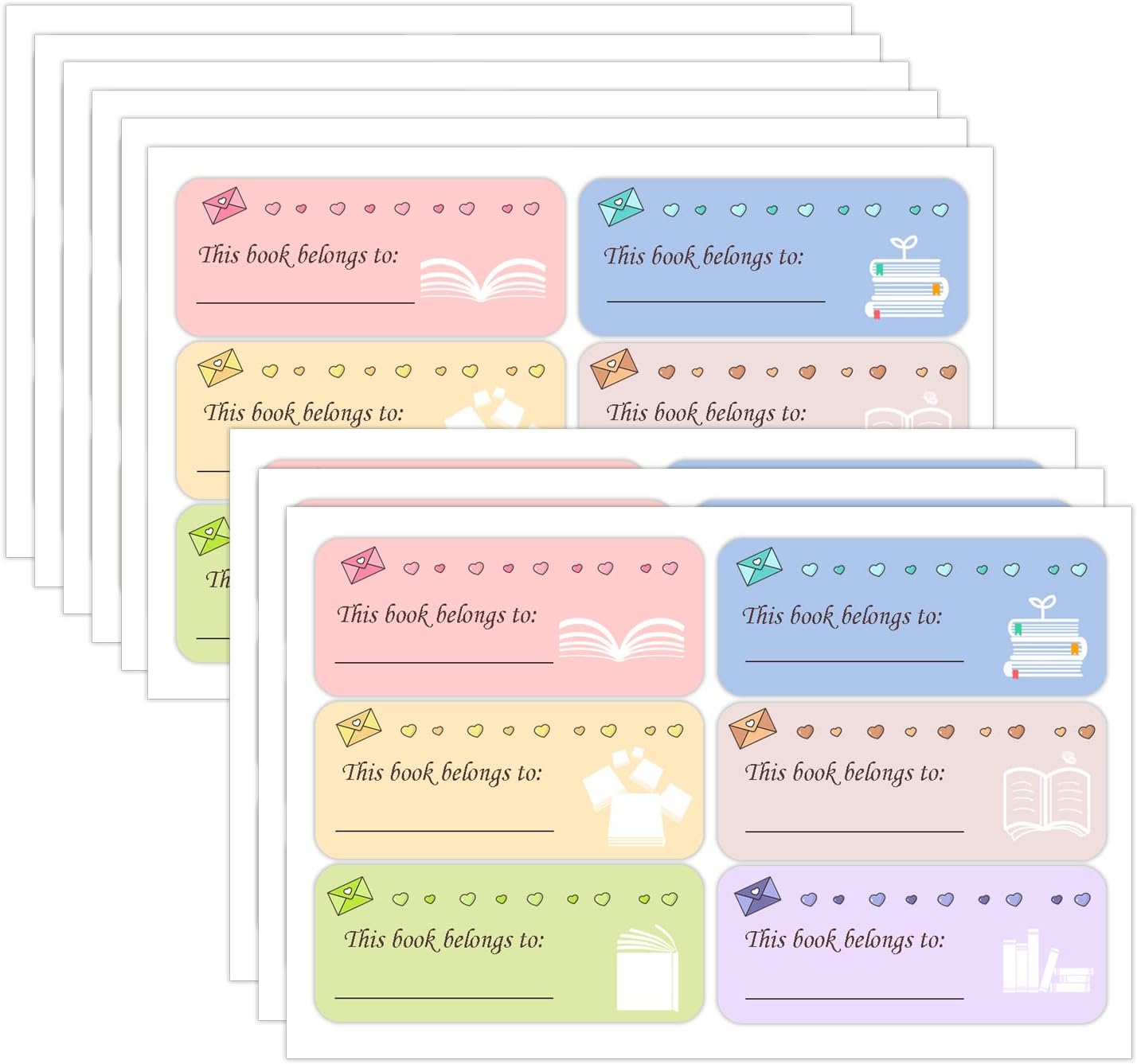 Amazon.com : Mobiusea Creation Rainbow Book Design This Book Belongs to ...