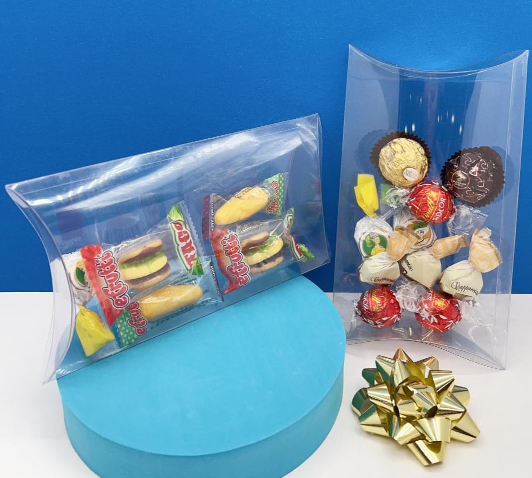 Amazon.com: Durapak Supplies 24 PCS Clear PVC Pillow Boxes – 7x5x1-1/2 ...