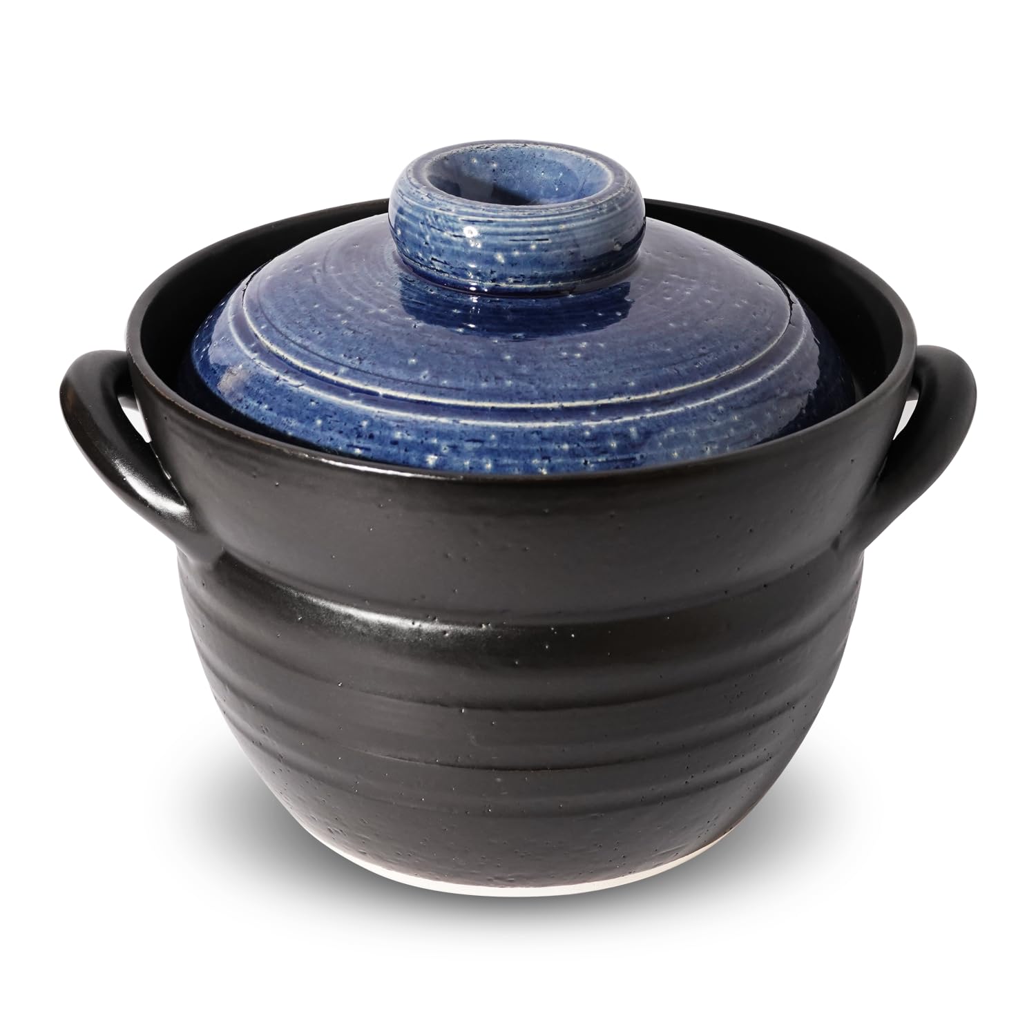 Banko-ware Donabe Japanese Earthenware Rice Pot with Double-Lid ...