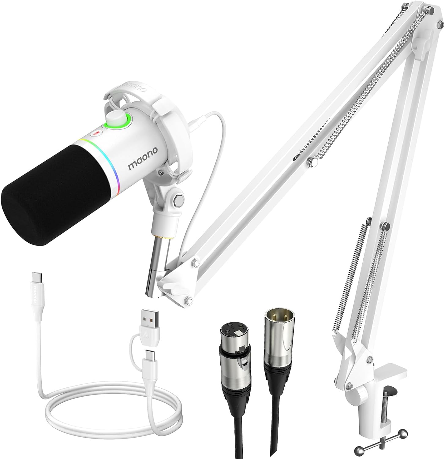 Amazon.com: MAONO XLR/USB Dynamic Microphone and 20FT XLR Mic Cable Kit ...