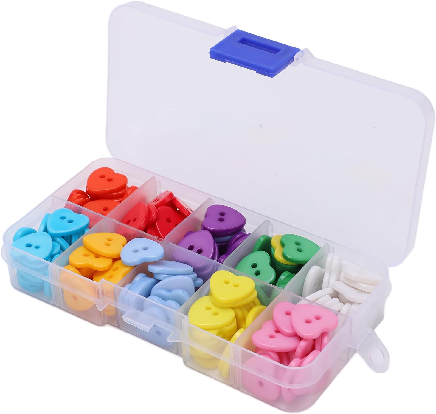 Amazon.com: 100Pcs Heart Shape Buttons DIY Handmade Craft Art Sewing ...