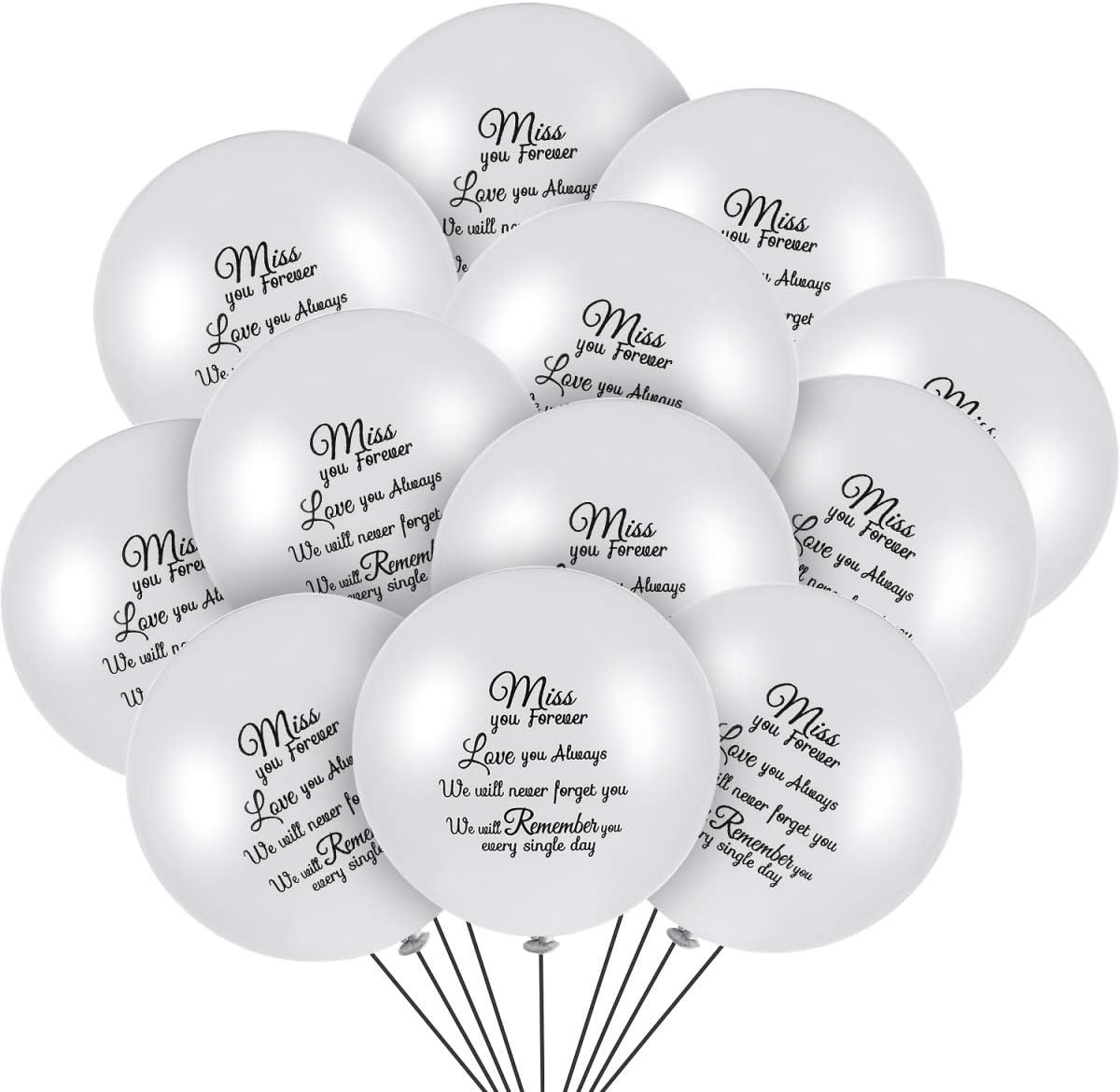 Amazon.com: 60 Pieces Memorial Balloons Funeral Remembrance Balloons ...