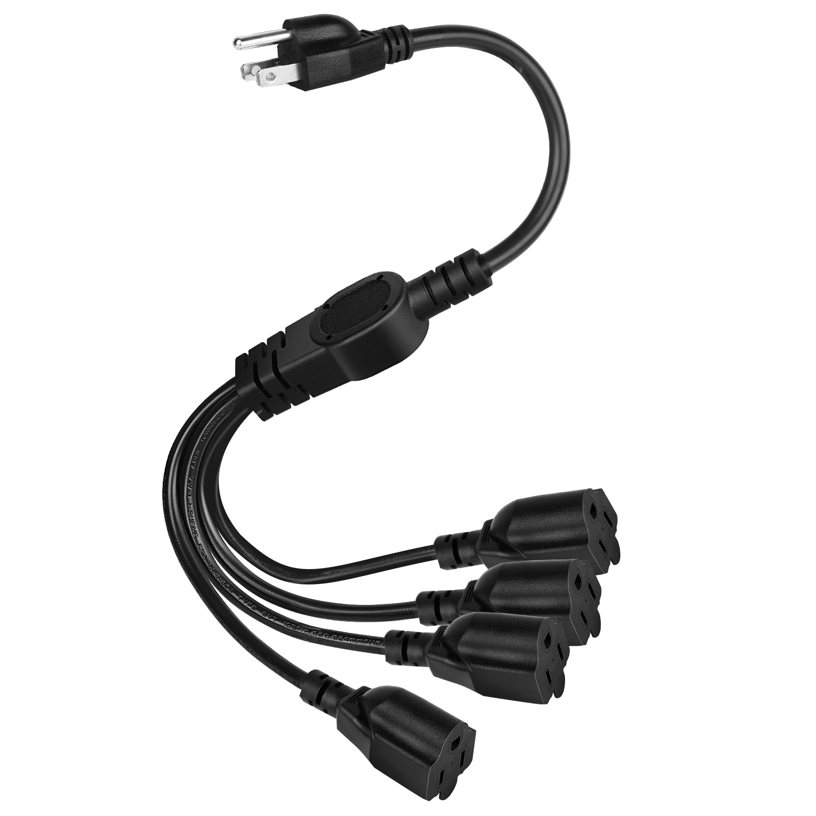 Amazon.com: UXWEN 4 Way Extension Cord Splitter- 3 Prong 1 to 4 Power ...