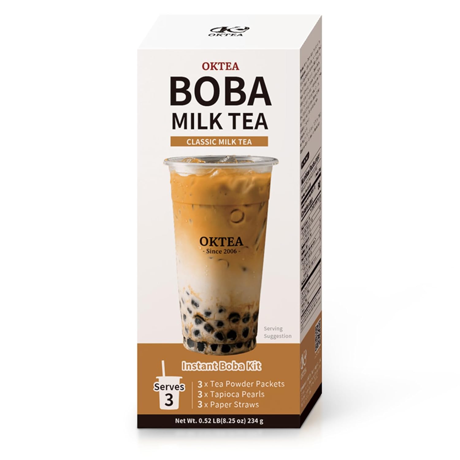 Amazon.com: OKTEA Assam Delight Bubble Pearl Milk Tea Kit - Non-Dairy ...