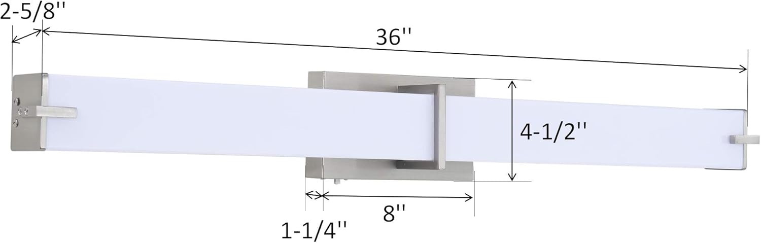 Buy Cloudy Bay 3 Color LED Bathroom Vanity Light, 36 inch 3000K/4000K ...
