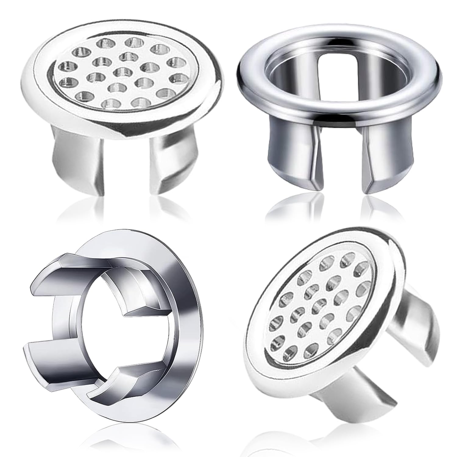 4 Pcs Sink Overflow Ring, Hole Round Overflow Cover, Basin Trim Drain ...