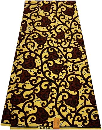 Amazon.com: Floral Design African Veritable Wax Block Prints Fabric ...