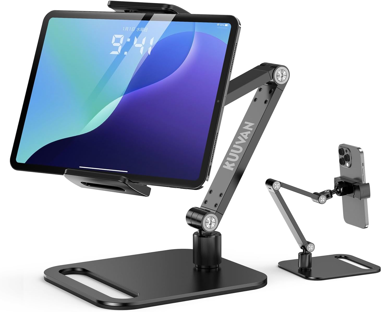 Amazon.co.jp: KUUVAN Tablet Stand, 2024 Newest iPad Arm, Tabletop ...