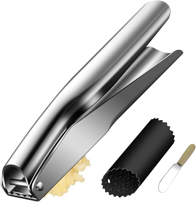 Amazon.com: Bxgnip Garlic Press Heavy Duty Stainless Steel Easy ...