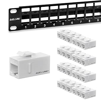 Amazon.com: iwillink 24 Port Blank Keystone Patch Panel with (12-Pack ...