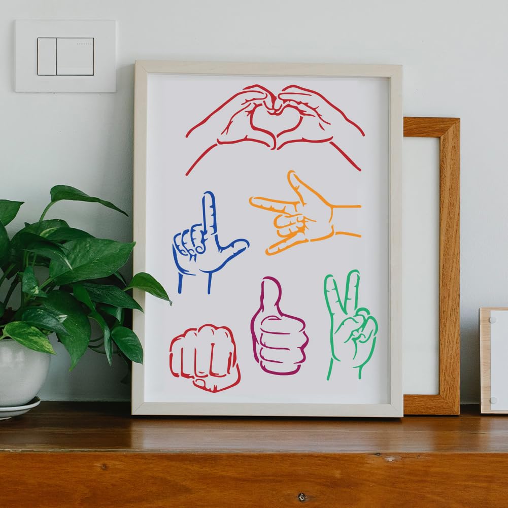 Snapklik.com : MAYJOYDIY 2pcs Hand Gesture Fist Stencil 11.811.8inch 9 ...
