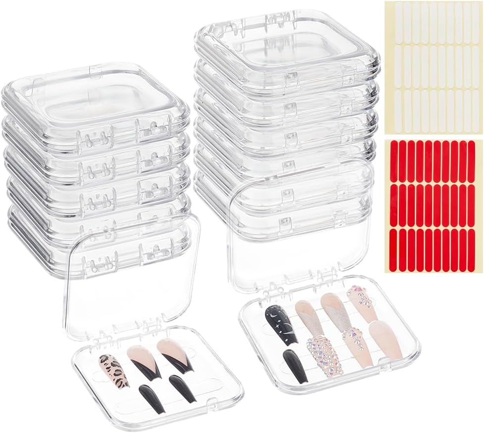 Amazon.com: NBEADS 20 Pcs Press on Nail Boxes with 2 Sheets Double ...