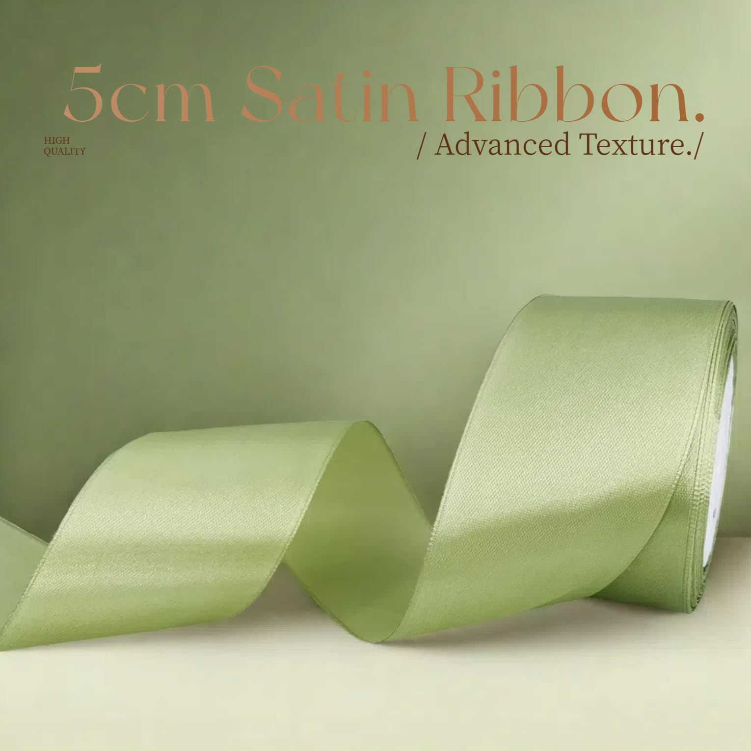 50mm Wide Sage Green Ribbon for Gift Wrapping,Ribbons for Crafting 22M ...