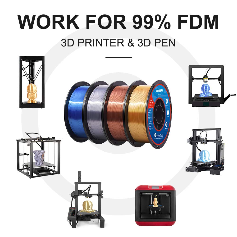 Review Shiny Silk Bright red PLA Filament 1.75mm 3D Printer Filament ...