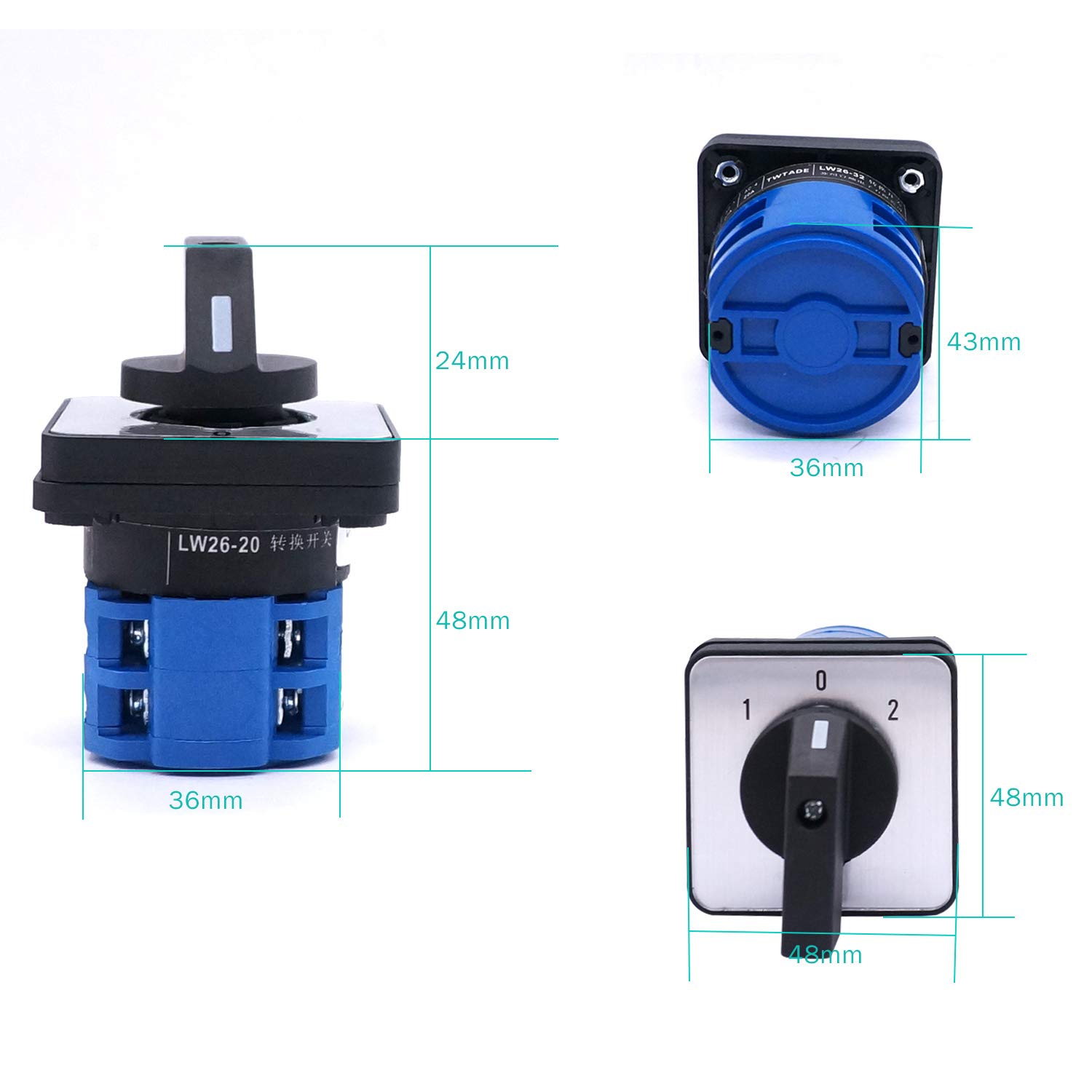 Snapklik.com : Universal Changeover Switch 20A 550V 3 Position 8 ...