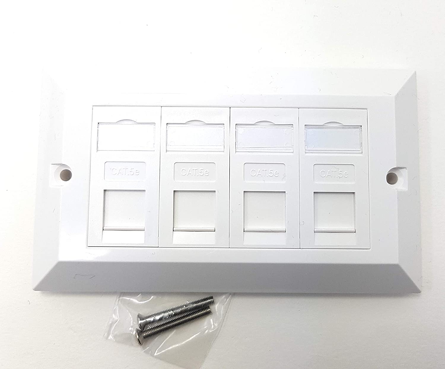 Ethernet Faceplate Single 1 Port Double 2 Way Quad 4 Way Rj45 Socket Wall Plate For Ethernet