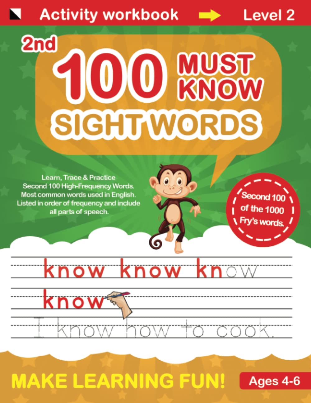 Amazon.com: Sight Words Workbook: Level 2 - Second 100 Words of Fry's ...