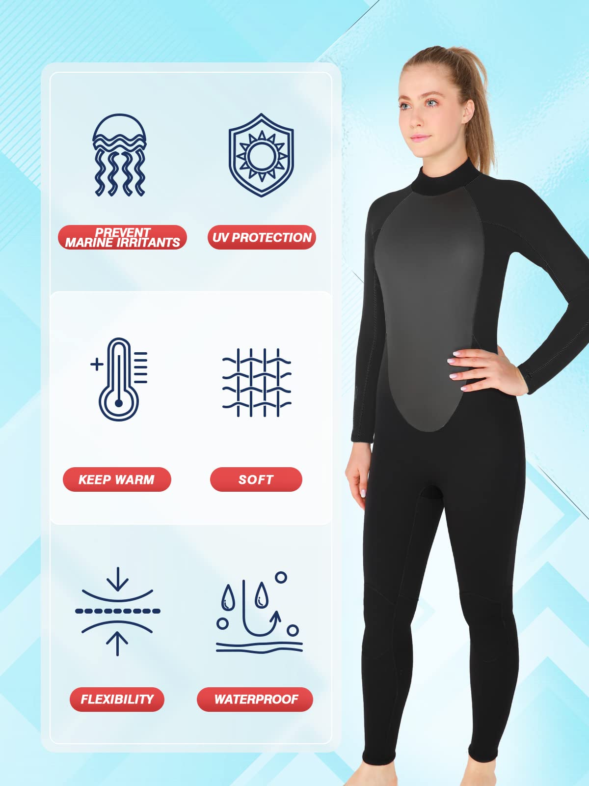 Snapklik.com : Full Wetsuit Mens Womens 4/3mm Neoprene Diving Scuba ...