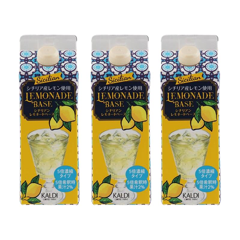 Amazon.co.jp: カルディ シチリアン レモネードベース 500ml×3本 KALDI レモネード 原液 レモネードの素 飲料 : 食品・飲料・お酒