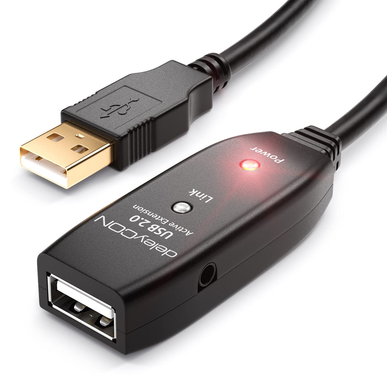 deleyCON 20m USB 2.0 Active Repeater Extension Cable Included with 2 ...
