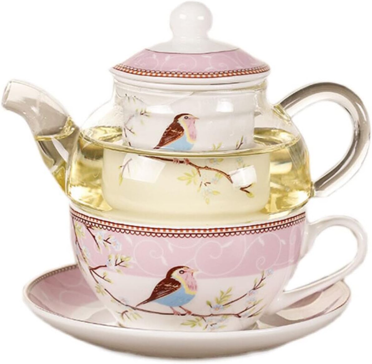 Amazon.com | YBK Tech Glass Teapot with a Fine China Infuser Strainer ...