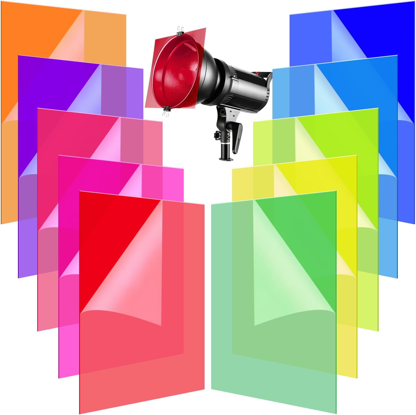 Amazon.com : 9 Pack Gel Filter Colored Correction Gel Light Filter ...