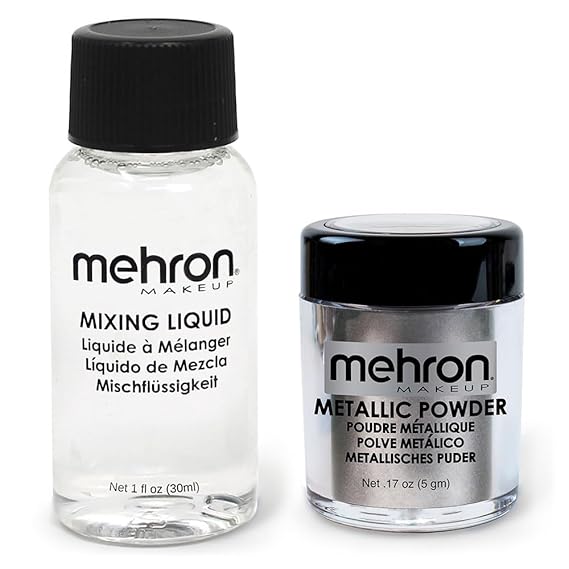 Amazon.com : Mehron Makeup Metallic Powder (.17 oz) with Mixing Liquid ...
